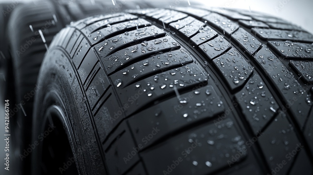 Car tires with tread patterns specifically designed for wet surfaces ...