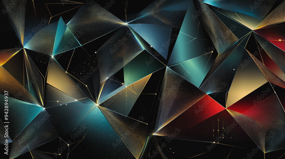 Abstract colorful business connection of lines from nodes It is ...