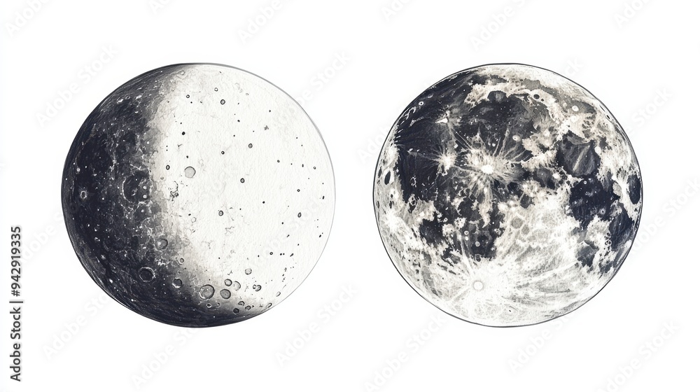 Full moon phases vector design set,This image is an image of the ...