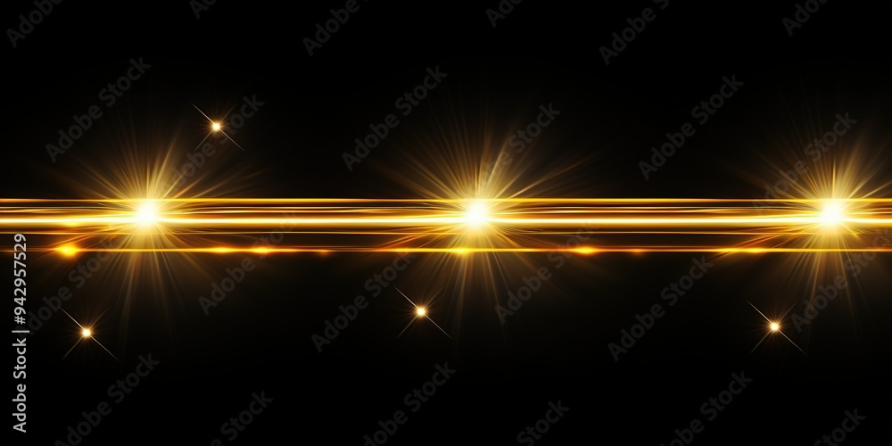 Line of fire. A virtual particle trajectory pattern. Gold line light ...
