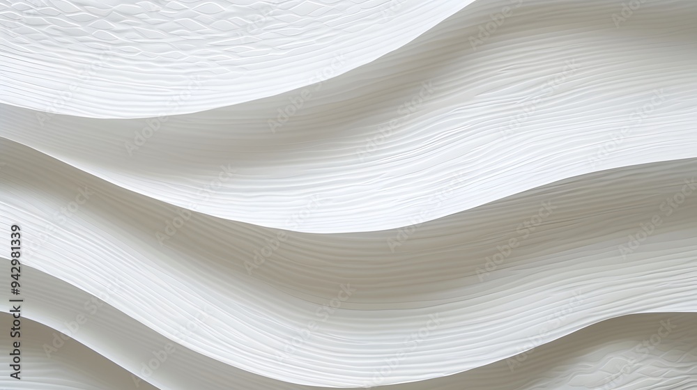 Crumpled white paper texture background with realistic creases and ...