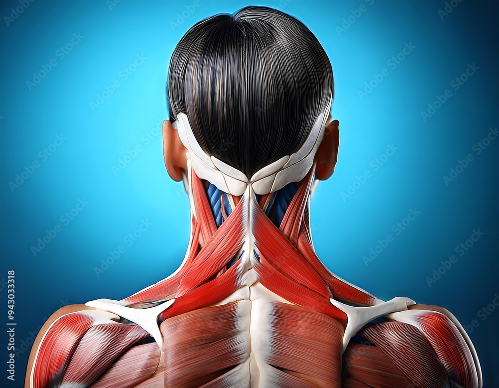 detailed anatomical illustration human neck muscles showcasing ...