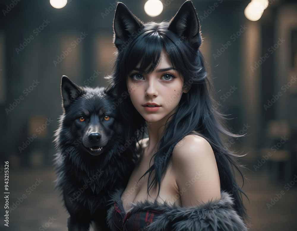 Black Wolf Girl VTuber Fully Rigged & Professionally Shot for Streaming ...