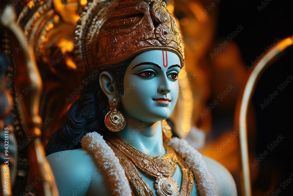 An illustration or depiction of Lord Rama, a revered deity in Hinduism ...