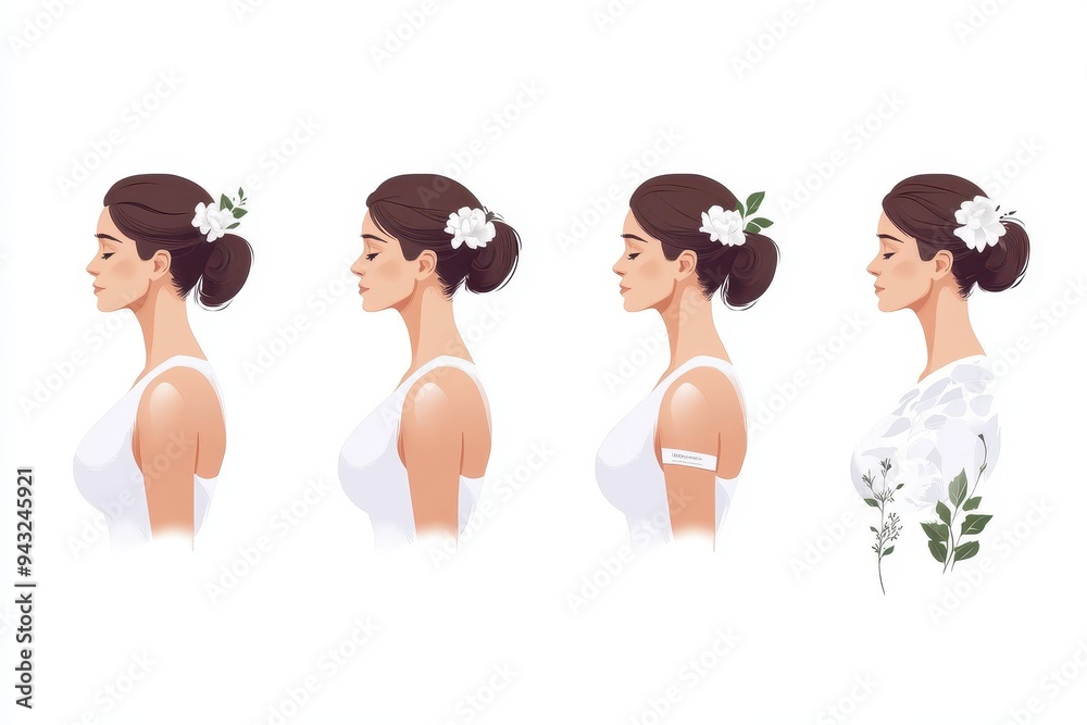 Stock-Illustration „Breast Self-Exam Illustration: A detailed, yet ...
