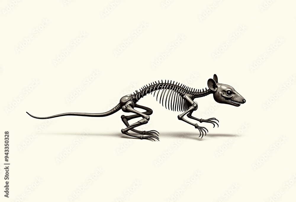Detailed Rat Skeleton Anatomy Illustration: Scientifically Accurate ...
