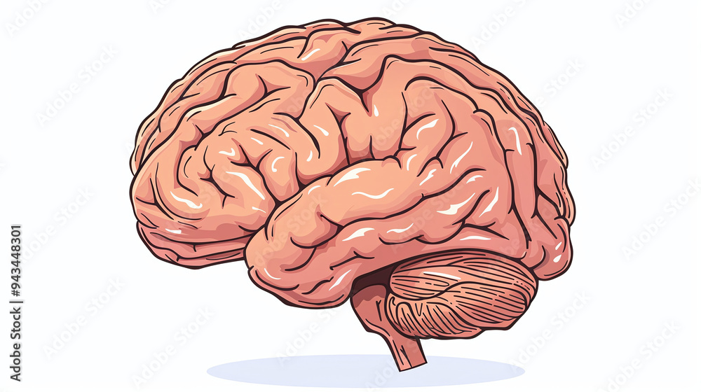 2d png illustrated brain digital art human organ science medical ...