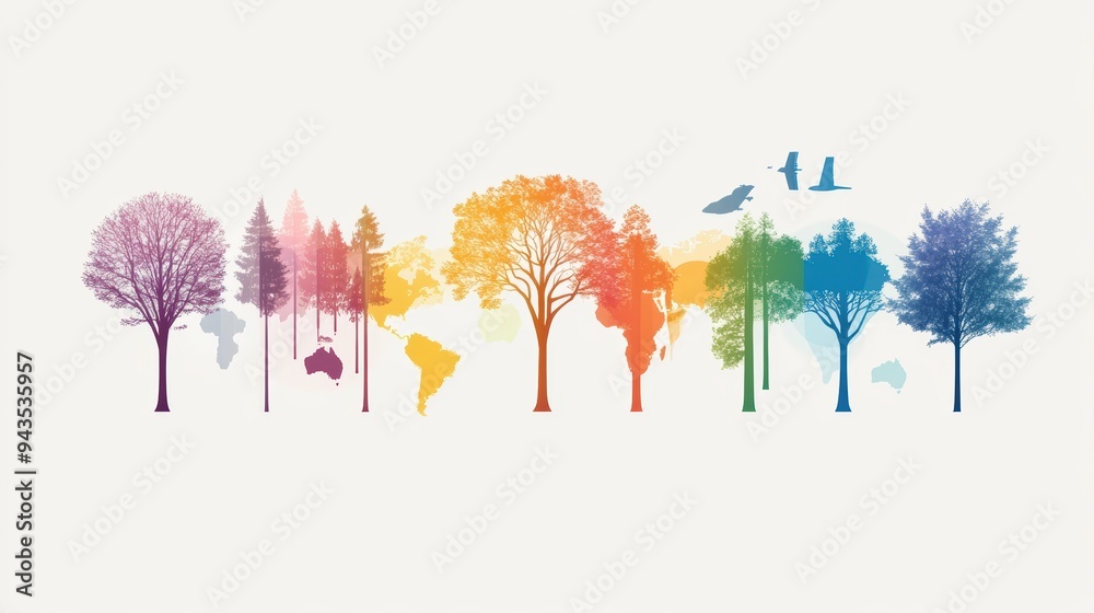Thematic Map of Global Climate Zones, A thematic map showcasing ...
