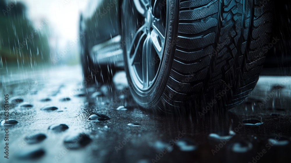 Car tires with tread patterns specifically designed for wet surfaces ...
