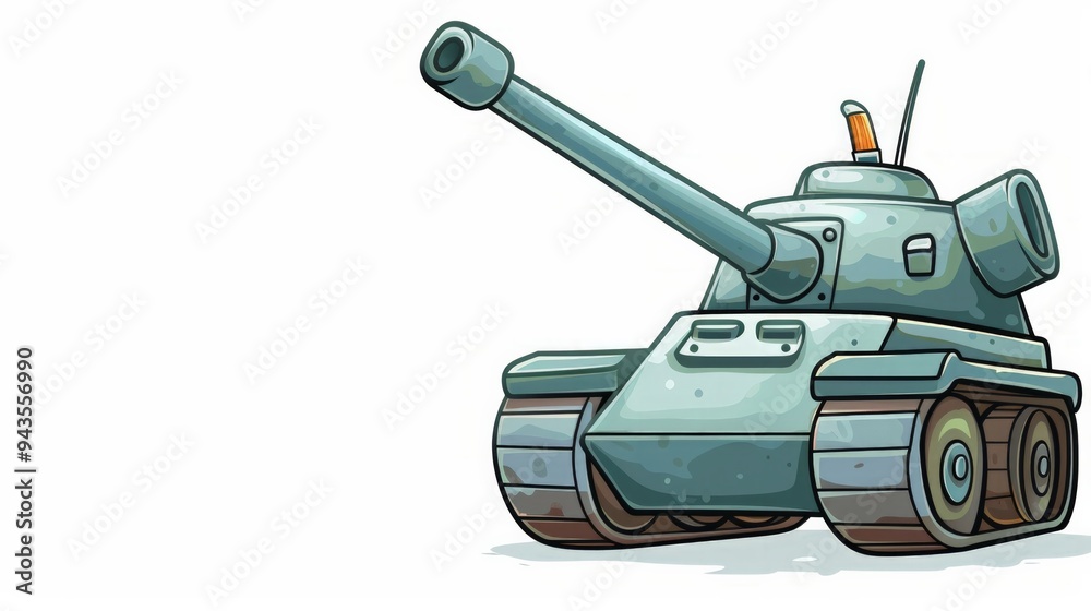 Cartoon battle tank with playful design Stock Illustration | Adobe Stock