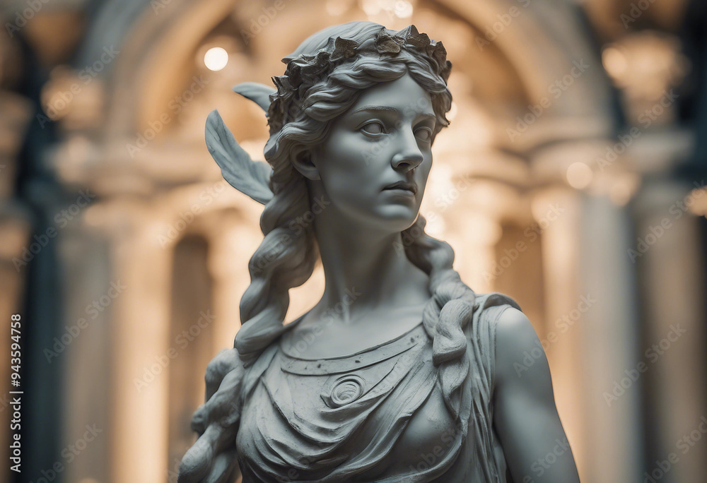 Artemis face statue Greek goddess of hunt on transparent background ...