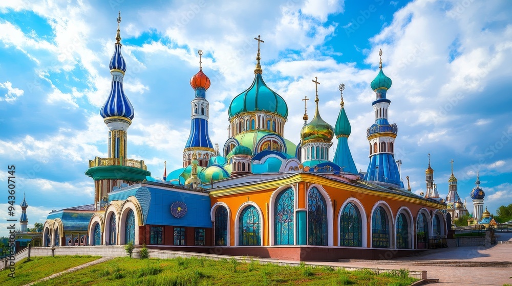 Multi-faith temple complex in Kazan, Russia, with colorful churches ...