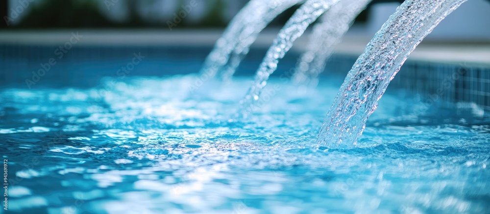 Water flow in the pool Plastic nozzle Operation of Electric Filter Pump ...