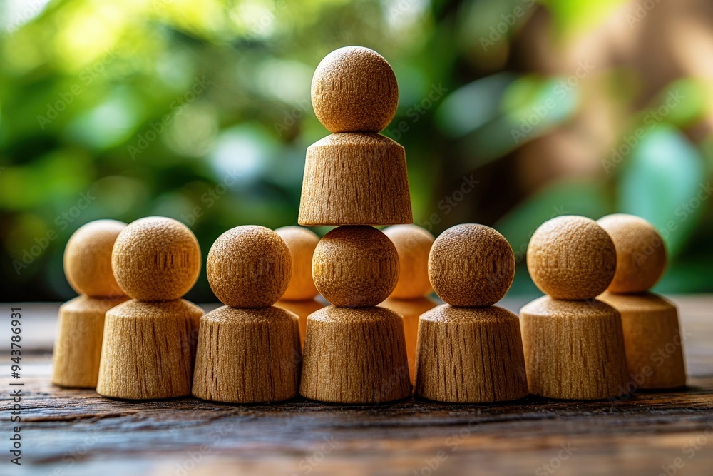 Leading the Way: Wooden figures forming a pyramid shape symbolize ...