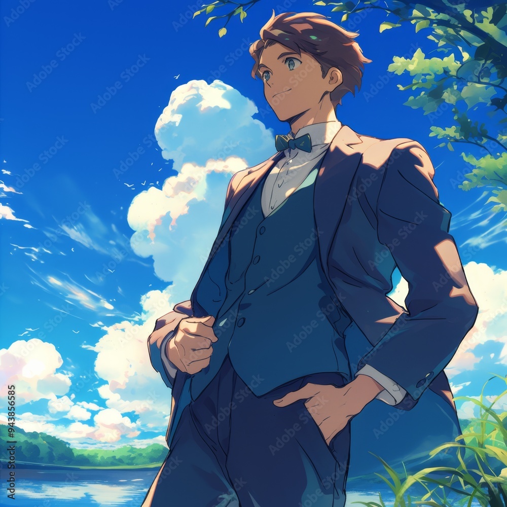 Anime-Inspired Regency Gentleman: Stylized Top Hat and Long Coat ...