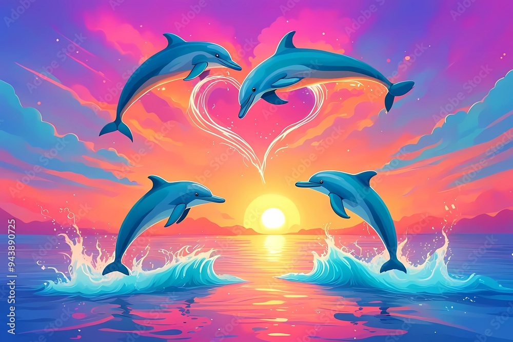 This image depicts the harmony between living creatures and nature ...