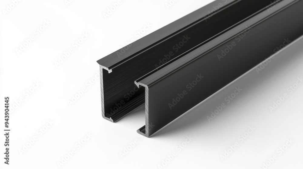 Aluminum profile frames double glazing isolated on white background ...