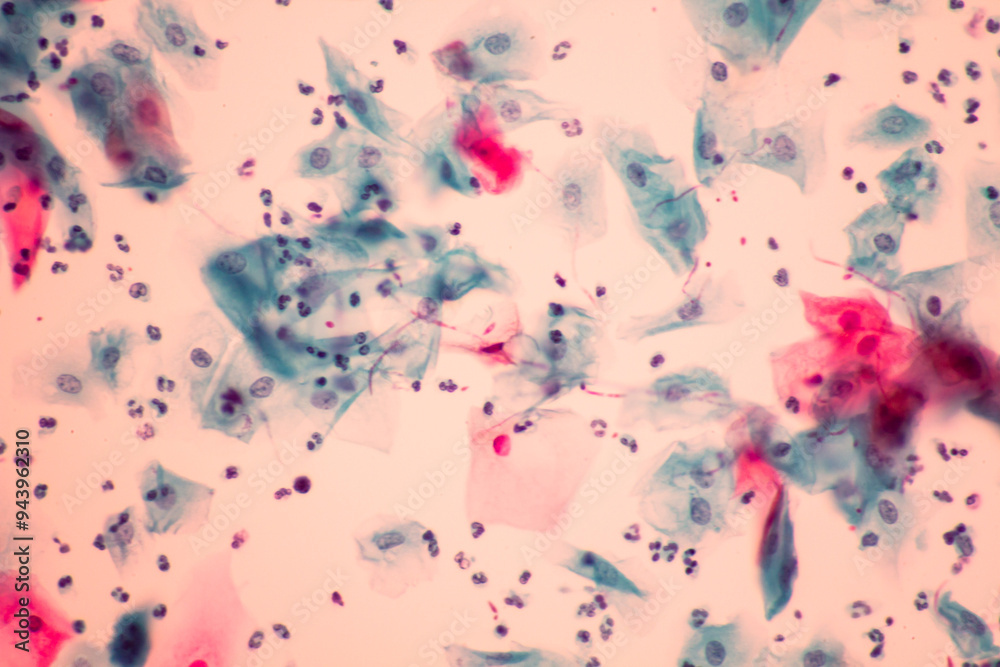 View in microscopic of Candidiasis, fungus infection (Yeast and ...