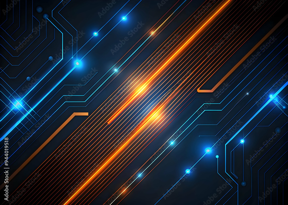 Circuitry Symphony: A mesmerizing abstract of a futuristic circuit ...