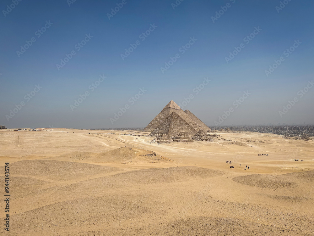 Ancient Pyramids of Giza, iconic Egyptian landmarks and tombs of ...