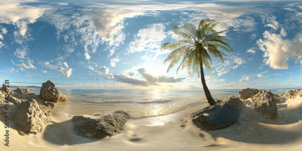 Beach HDRI. High Resolution Environment Map of Oasis in Desert ...