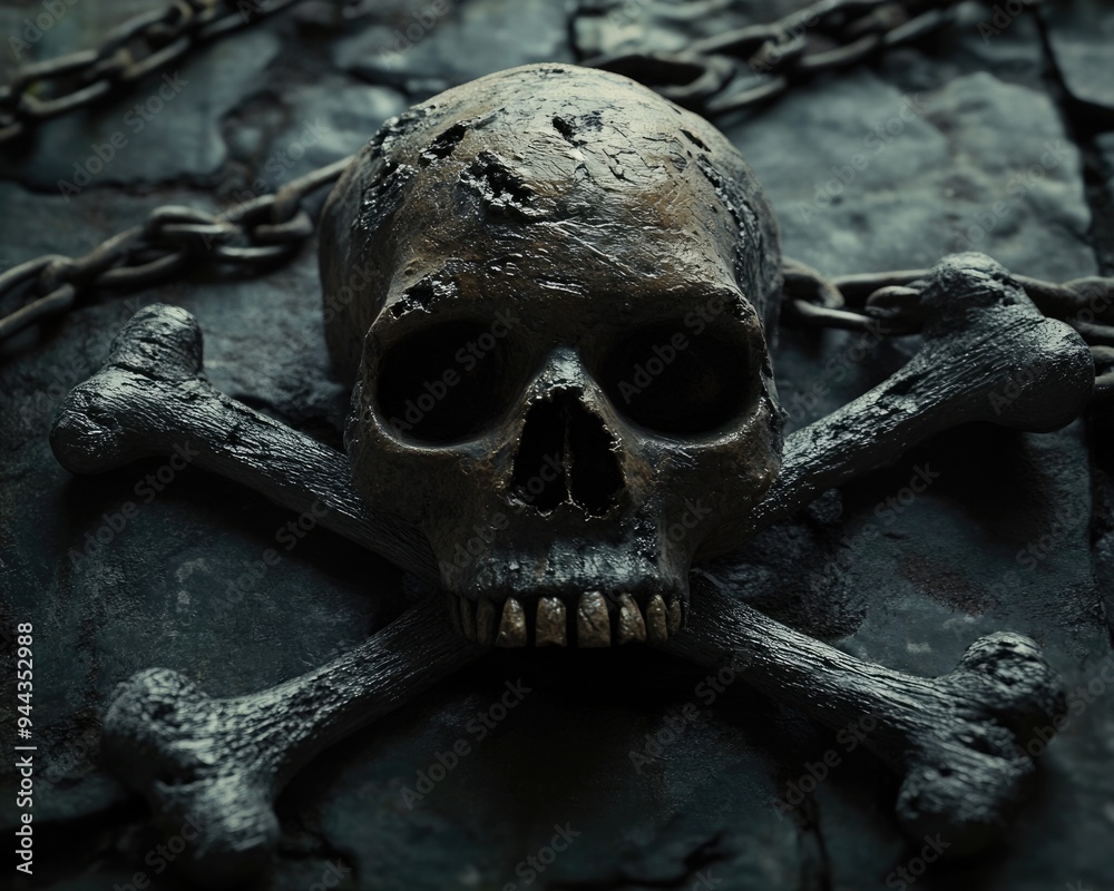 Thief Skull And Crossbones. Pirate Symbols of Death and Danger in Skull ...