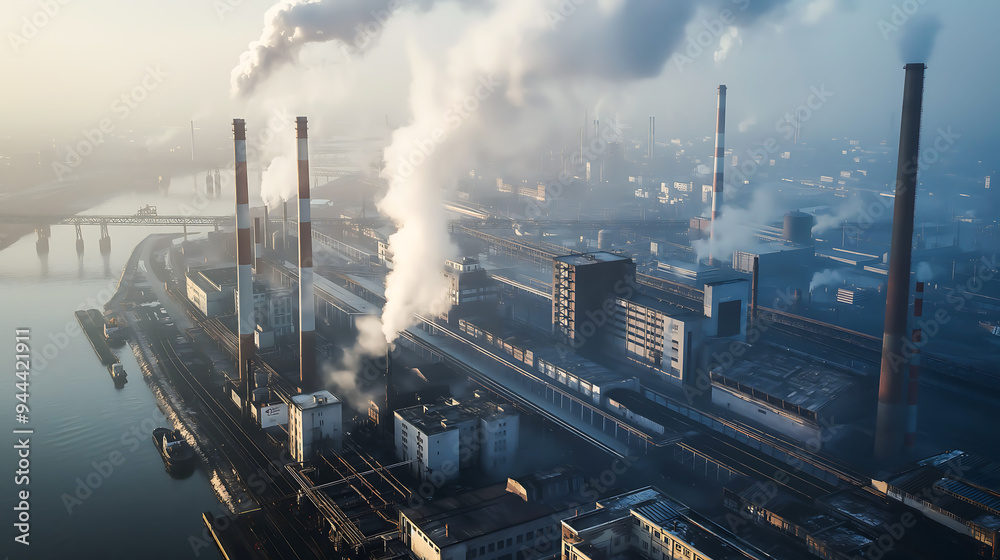 Global warming, a boiling world and hotter climate change. Industrial ...