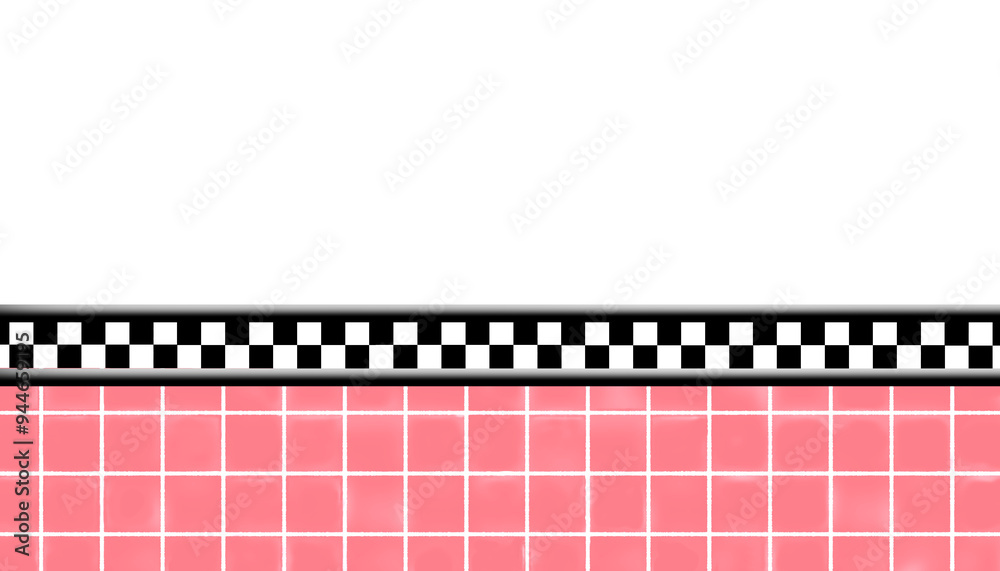 Half wall, Half wall, classic American diner restaurant or interior ...