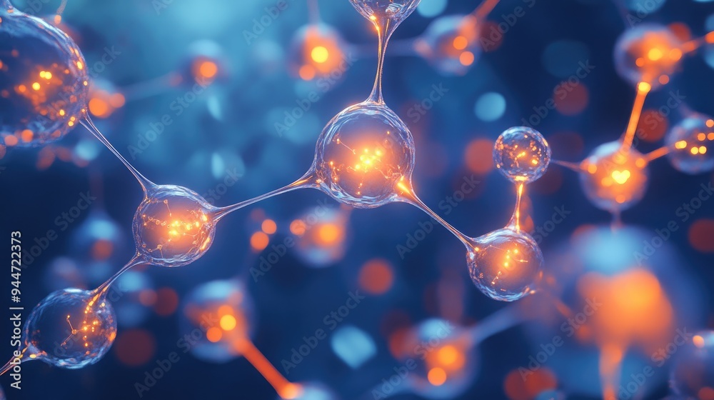 Chain molecules in a complex arrangement Design featuring molecules or ...