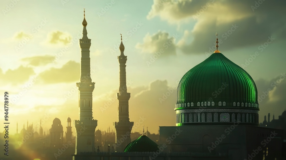 make me a background about the birthday of the prophet muhammad 4k ...