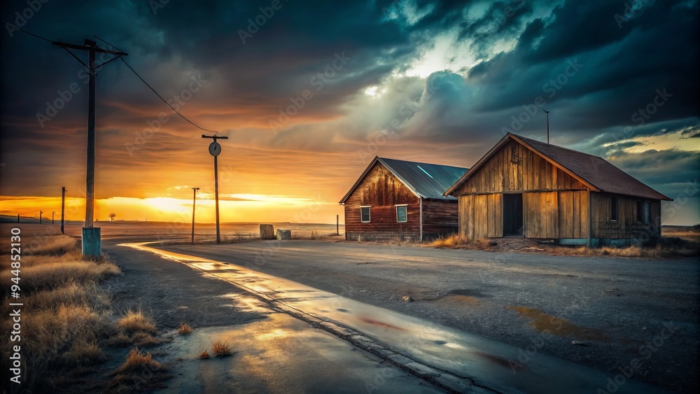 Minimalist moody melancholic desolate rural abandonment rusty worn ...