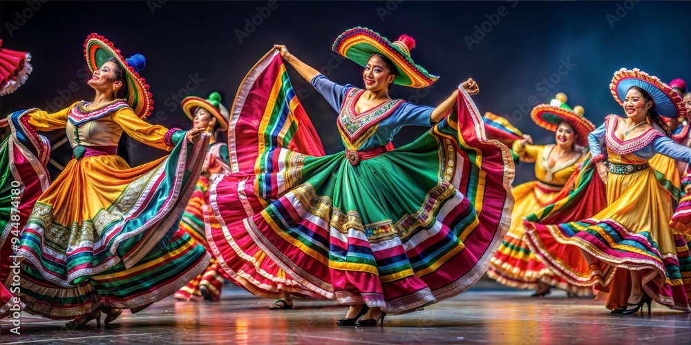 Vibrant photo of a traditional Hispanic dance performance during ...
