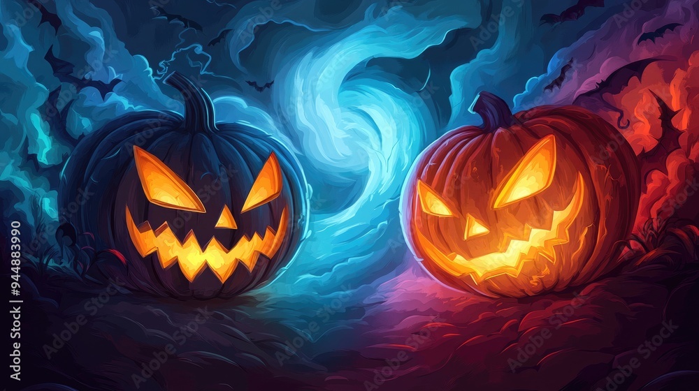 2D cartoon style illustration depicting the themes of transformation ...