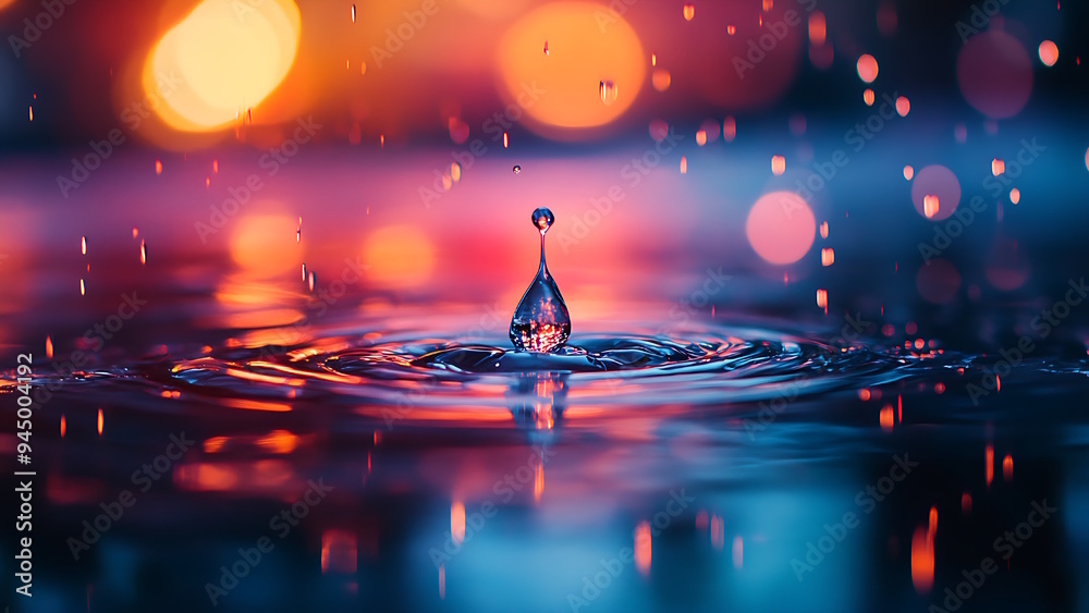 raindrops, made of clear translucent crystals, reflection of the son's ...