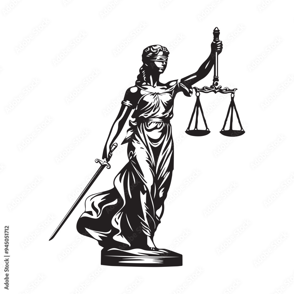 Themis Logo Images vector. The goddess of justice Themis symbol, logo ...