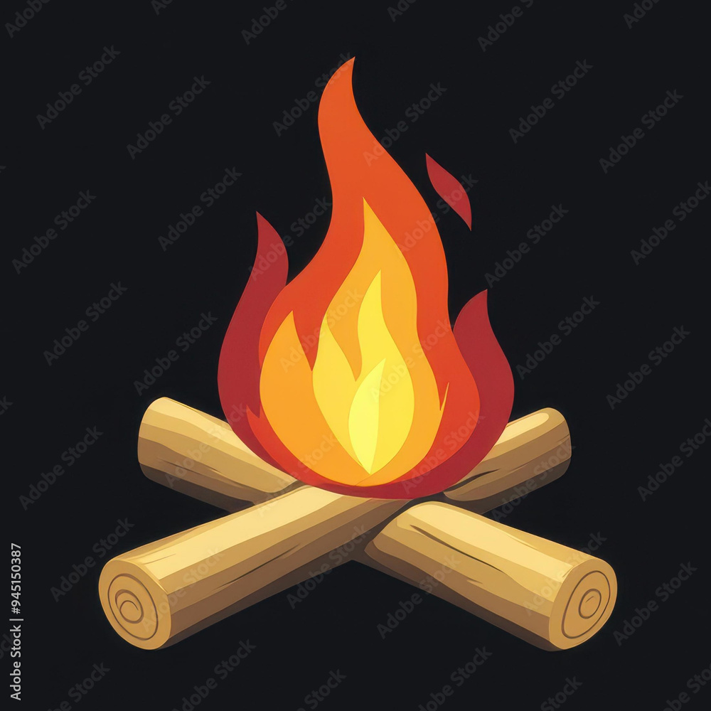 Discover a retro campfire logo with a vintage touch, set against a ...