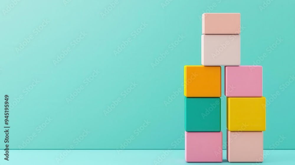 SWOT analysis, colorful blocks representing strengths and weaknesses ...