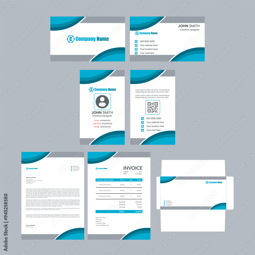 corporate identity template design. Business stationery template design ...