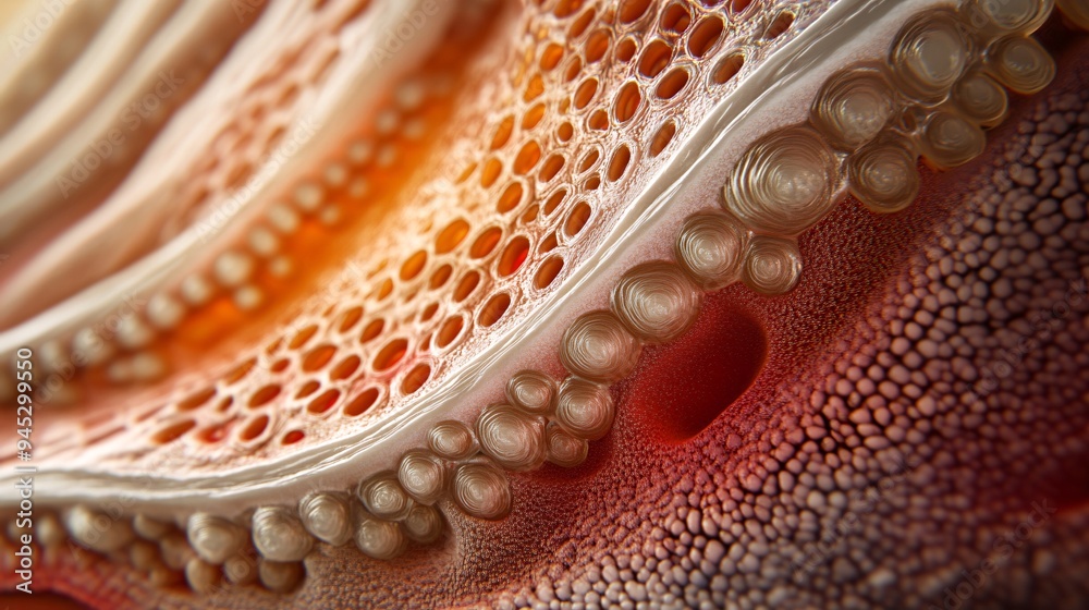 A cross-section of a muscle cell, highlighting the arrangement of ...