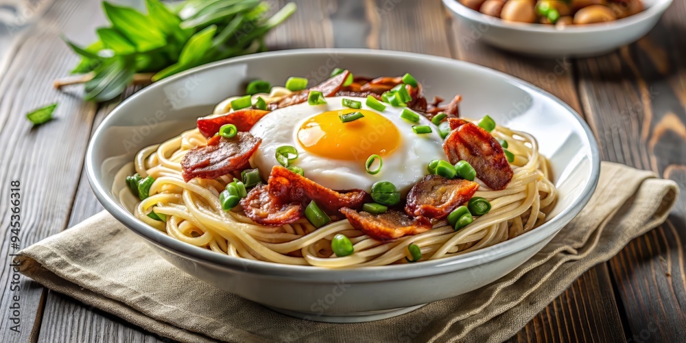 10. A mouthwatering Ba Mee Haeng noodle dish topped with a fried egg ...