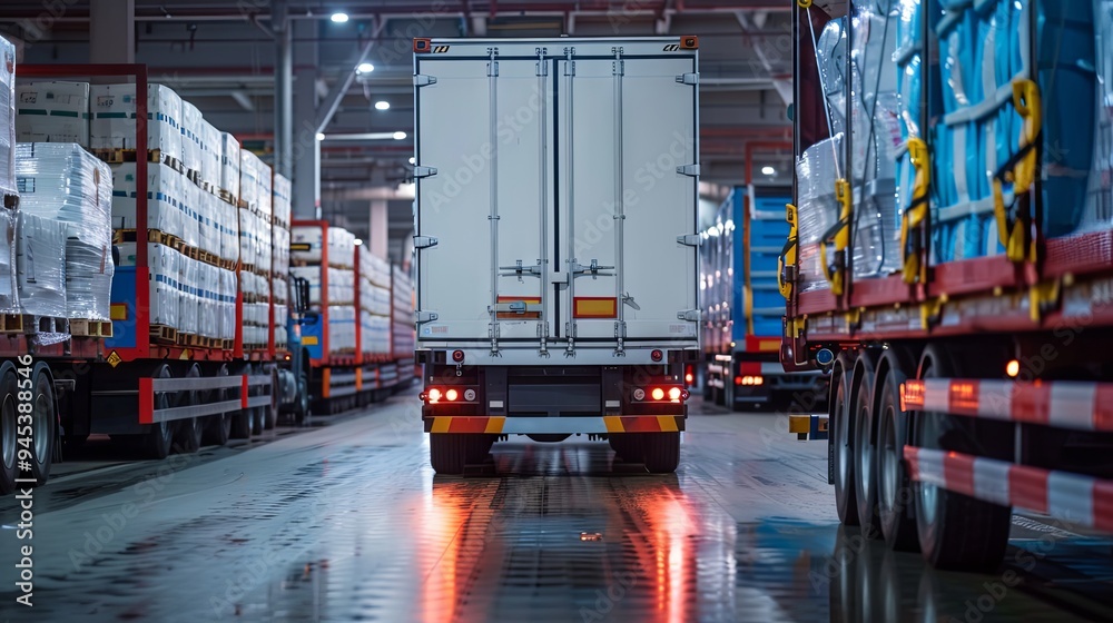 Truck refrigerator food loading freezing goods storage transporting ...