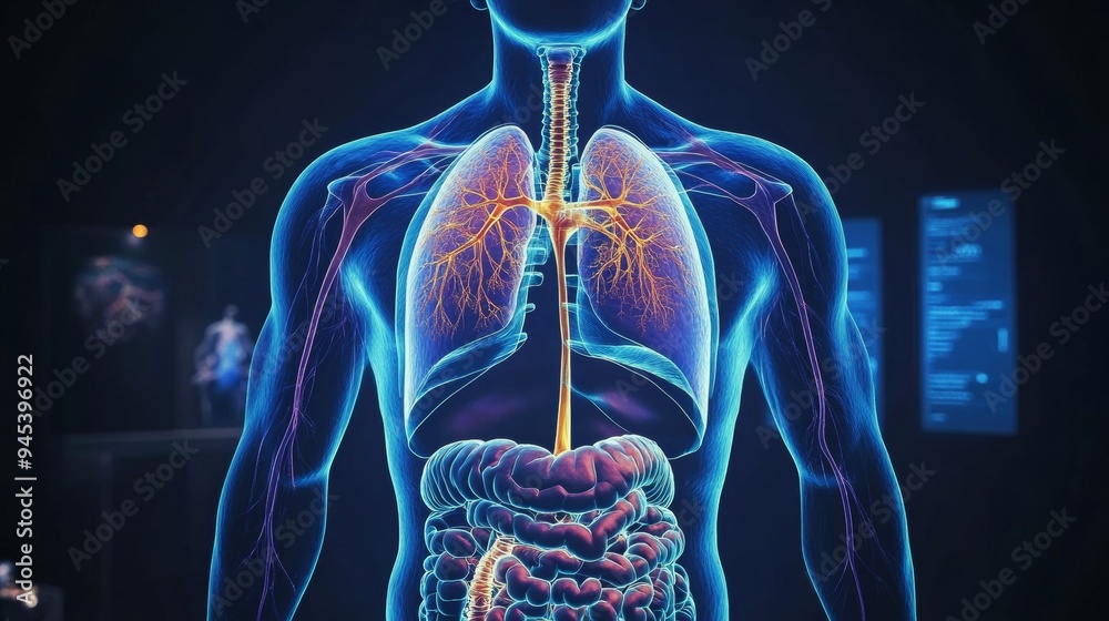 MRI images show the meridians of the lungs and chest in the human body ...