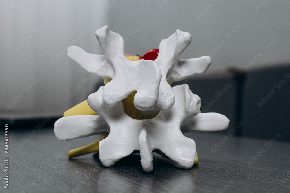 Anatomical spine model on a physiotherapist’s desk. Ideal for ...