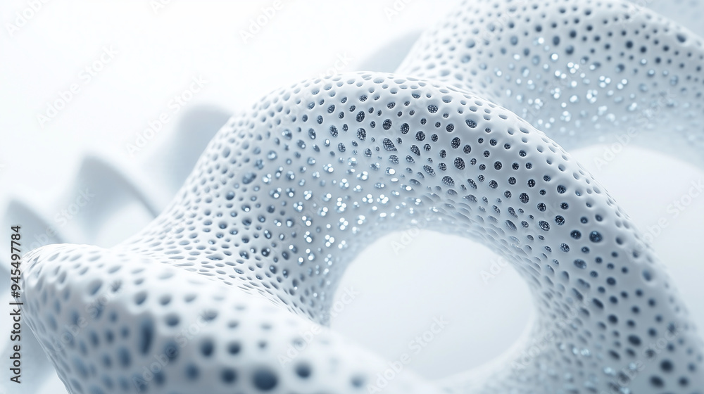 White background, DNA structure with white and blue colors in the top ...