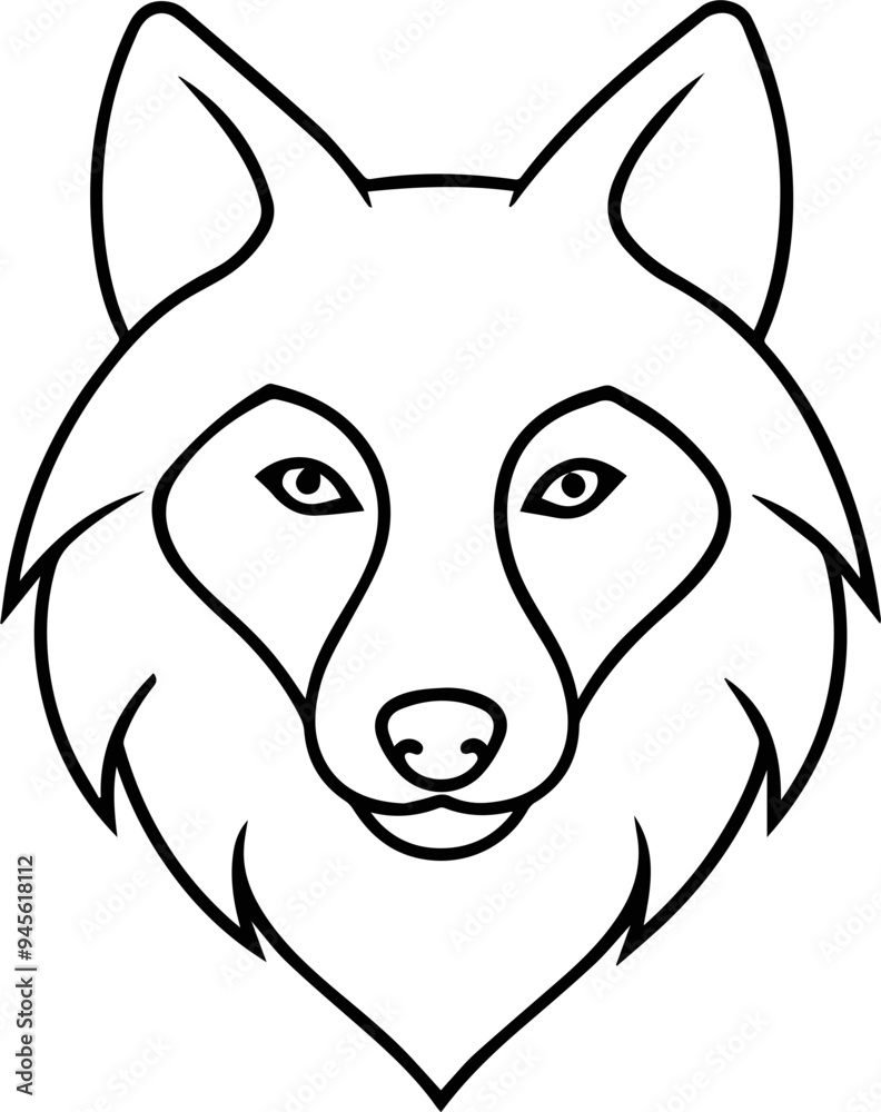 Wolf outline svg drawing Stock Vector | Adobe Stock