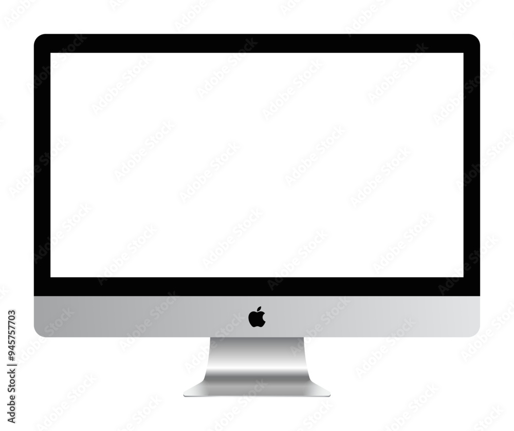 Apple iMac 27 Inch Desktop Monitor Mockup Template. Modern Computer ...