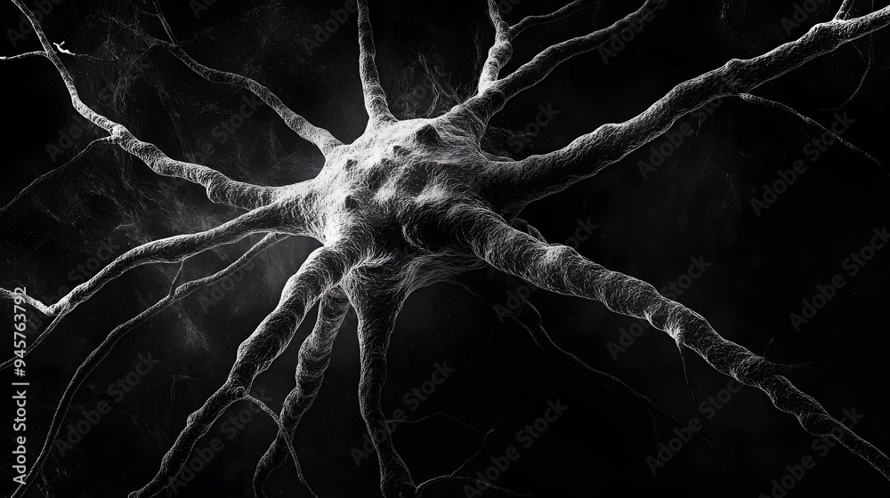 72. The detailed structure of a neuron with dendrites, axons, and ...
