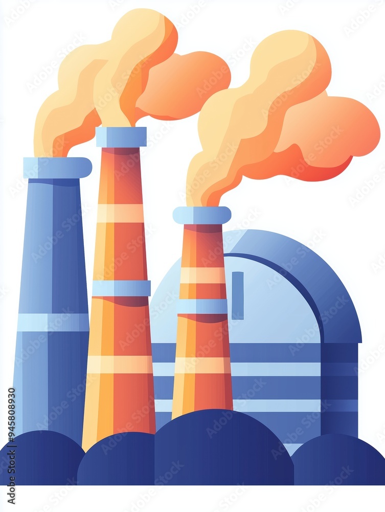 Modern Factory Icon â€“ Industrial Design, Efficiency, Streamlined ...