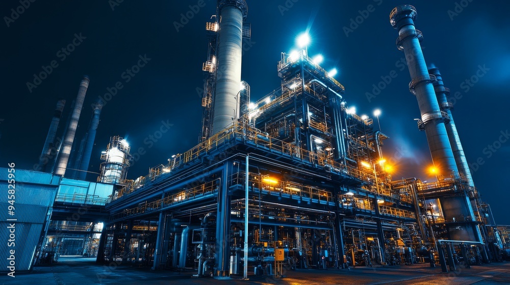 Complex for processing raw materials into chemicals, demonstrating how ...