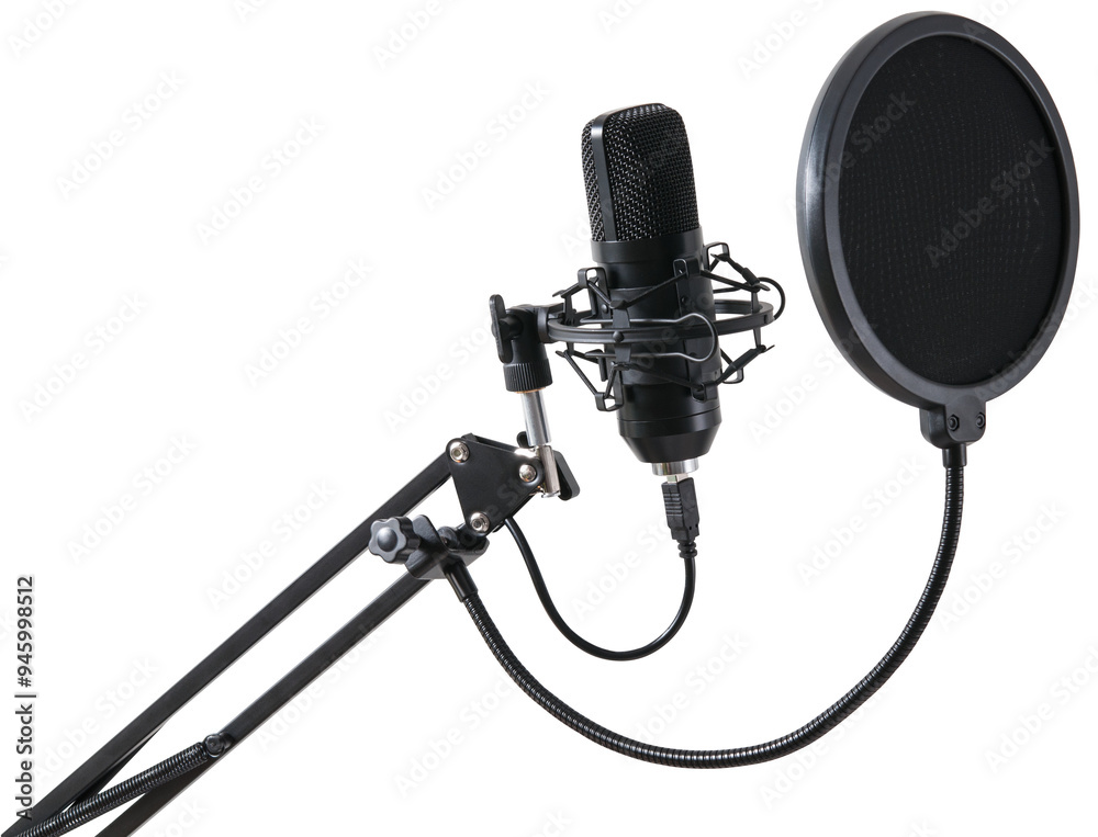 Professional studio microphone for voice recording with pop filter ...